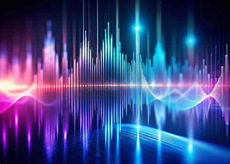 Stunning Visualization Of Sound Waves Abstract Audio Waveform Background In Blue And Purple