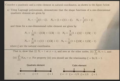 Solved Consider A Quadratic And A Cubic Element In Natural