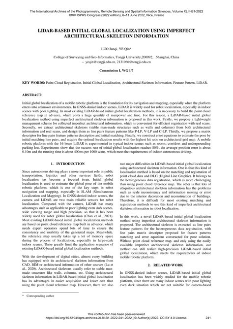 Pdf Lidar Based Initial Global Localization Using Imperfect