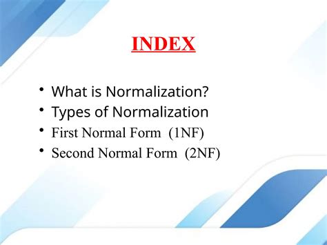 Normalizationpptx Dbms Normalization First Normal Form And Second