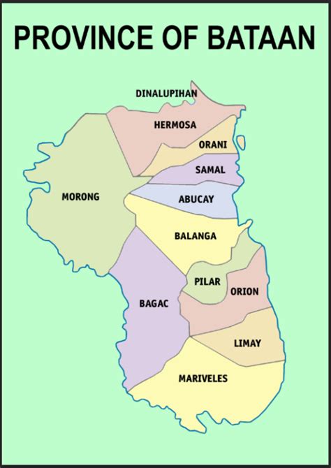 Bataan Province Map Waterproof A4 Laminated Chart Lazada Ph