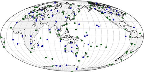Map Of Reference Stations Used In The Experiments We Used Globally