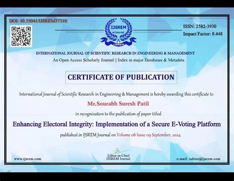 sourabh patil on linkedin ijsrem evoting researchpaper fullstack