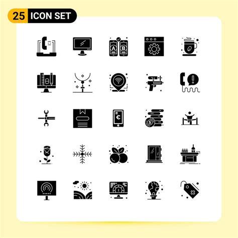 Pictogram Set of 25 Simple Solid Glyphs of hot preferences imac mac mobile Editable Vector ...