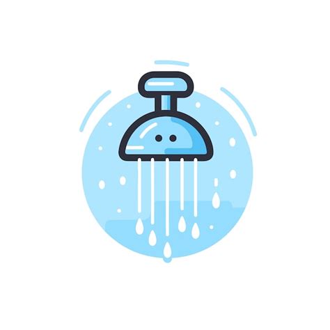 Vector De Un Icono Plano Vector De Un Cabezal De Ducha Con Lluvia