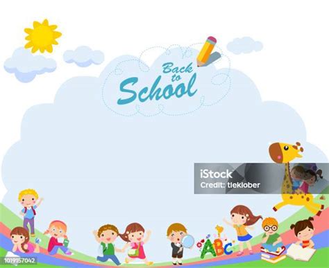 歡迎回到學校向量圖形及更多一組物體圖片 一組物體 人 人的背部 Istock
