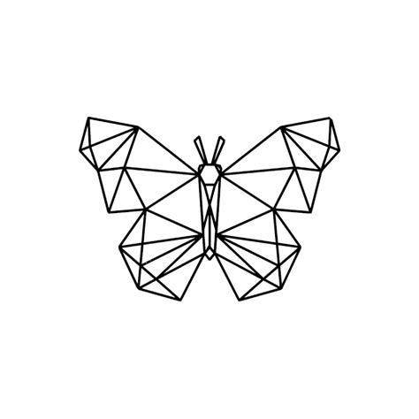 Sticker Origami Papillon Couleur Noir Dimension Côté Le Plus Grand 10 Cm
