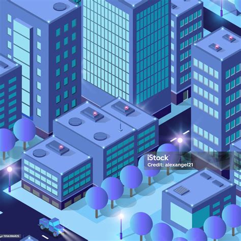 夜の背景にアイソメトリックスマートブルー3dイラスト 投影図のベクターアート素材や画像を多数ご用意 投影図 3d よそいきの服
