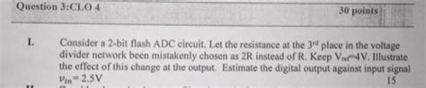 Solved Consider A 2 Bit Flash Adc Circuit Let The