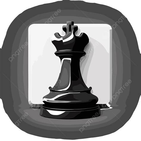 흰색 사각형이 있는 체스 조각 앱 아이콘 벡터 흰색 배경에 킹 체스 조각의 단순한 검은색 아이콘 그림자 없음 작은 프레임