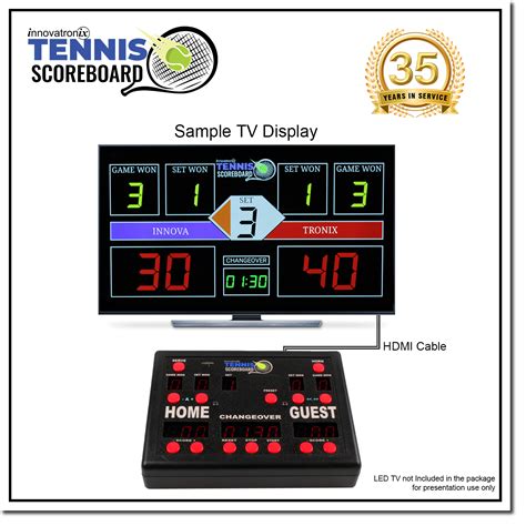 Innovatronix Tennis Scoreboard V2 Wireless Connection Controller With 10 Meters 32 8 Feet 1