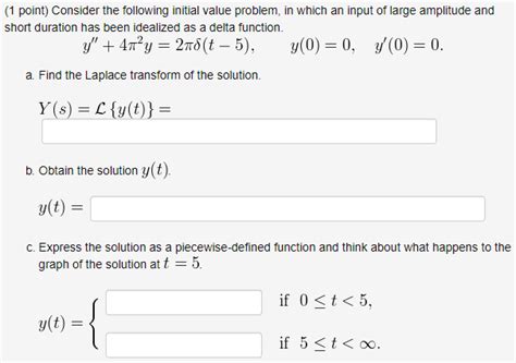 Solved Consider The Following Initial Value Problem In