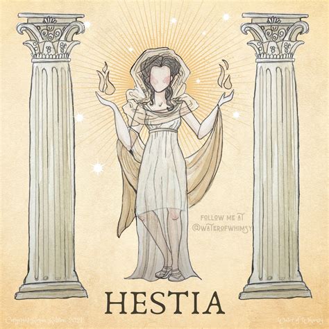 Hestia Icon Goddess And Deity Watercolor Illustration Etsy