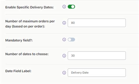 How Do I Set Up Delivery Date Settings For Weekdays And Specific Dates Tyche Softwares