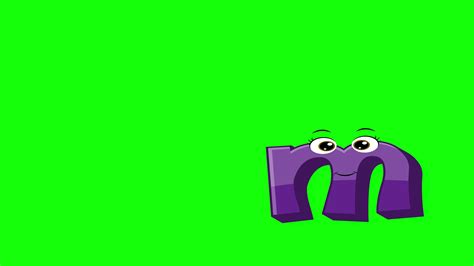 Cartoon Style Letter M 2d Animation With Green Screen Background M Alphabet Dancing Letters For