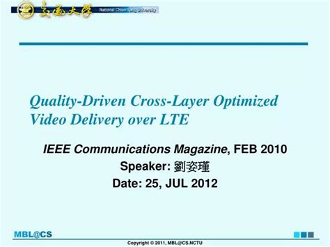 Ppt Quality Driven Cross Layer Optimized Video Delivery Over Lte Powerpoint Presentation Id