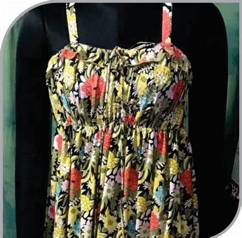 Multicolor Sleeveless Ladies Printed Cotton One Piece Dress Size M