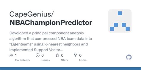 GitHub CapeGenius NBAChampionPredictor Developed A Principal Component Analysis Algorithm