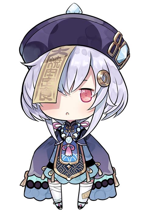 Capriccio Qiqi Genshin Impact Genshin Impact Commentary Request 1girl Bandaged Leg