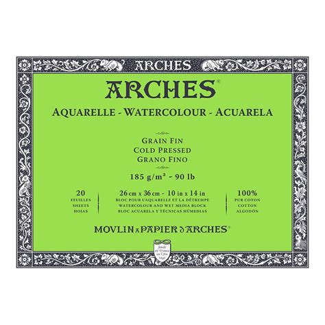 Arches อาร์เช่ บล็อคอาร์เช่ หนา 185 Gsm ขนาด 26×36 Cm ผิวกึ่งหยาบ