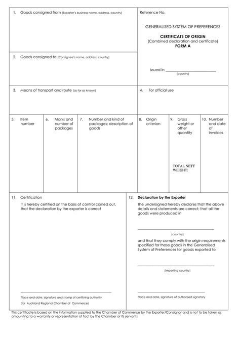 Free Printable Certificate Of Origin Templates [pdf Word Excel]