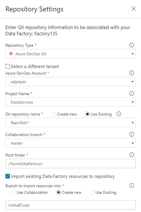 Setting Up Code Repository For Azure Data Factory V Azure Player