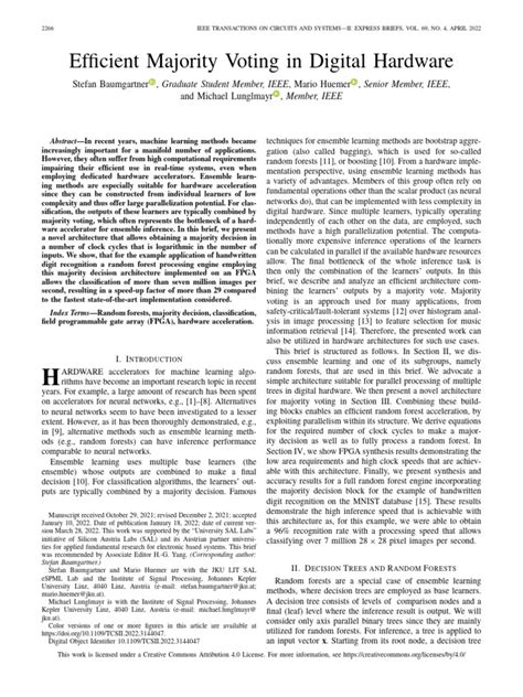 Efficient Majority Voting In Digital Hardware Pdf Field Programmable Gate Array