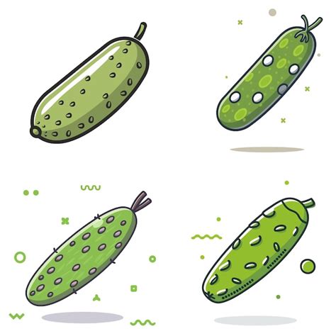 Premium Vector Cucumber Illustration Set