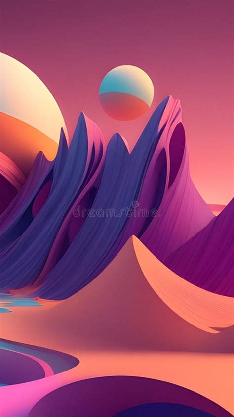 Dynamic Color Shifts Abstract Vibrant Landscape Stock Illustration