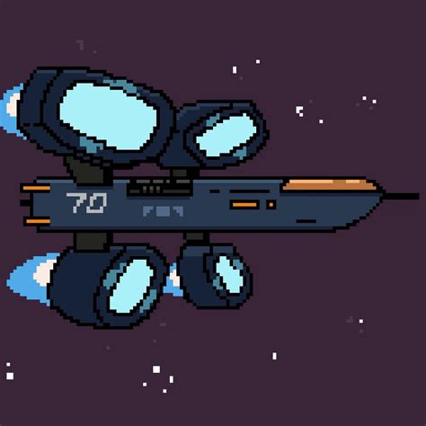Pixel Spaceship Loop Rpixelart