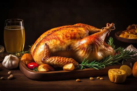 Frango Assado Suculento Com Legumes Perfeitos Para Festa De Frango