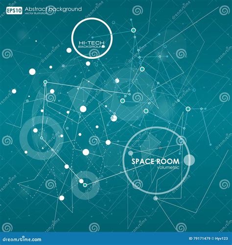 Abstract Polygonal Space Low Poly Background With Connecting Dots And Lines Stock Vector