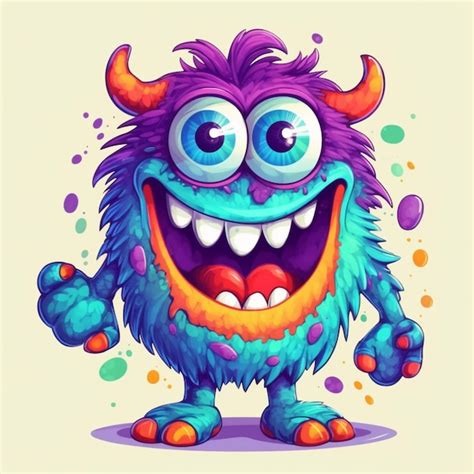 Premium Ai Image A Cartoon Monster With Glasses And A Bea Rda Cartoon