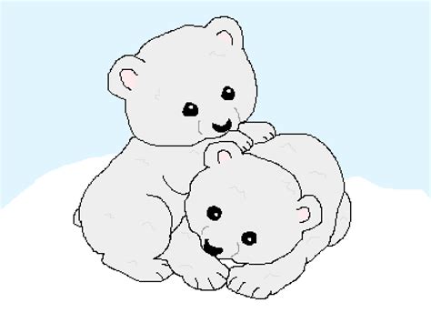 Pixilart Twin Baby Polar Bears By Lunagalaxystar