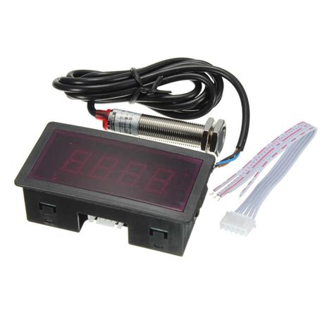 Led 4 Digital Tachometer Rpm Speed Meter Red Npn Hall Proximity Switch Sensor Daraz Pk