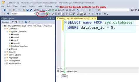 How To Find Database Name In Sql Server Management Studio Sql Server