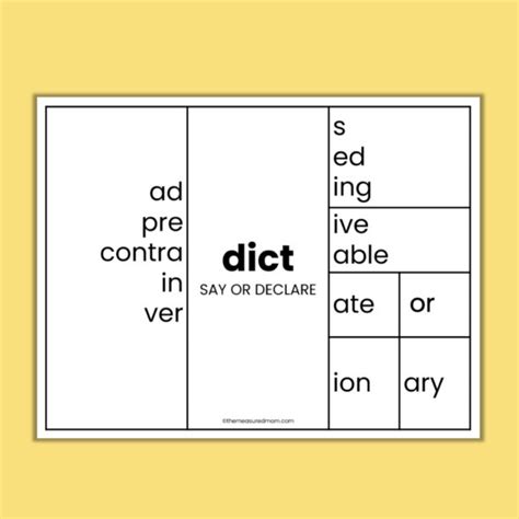 Free Word Matrix Activities The Measured Mom