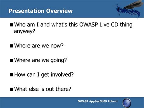 owasp live cd an open environment for web application security ppt