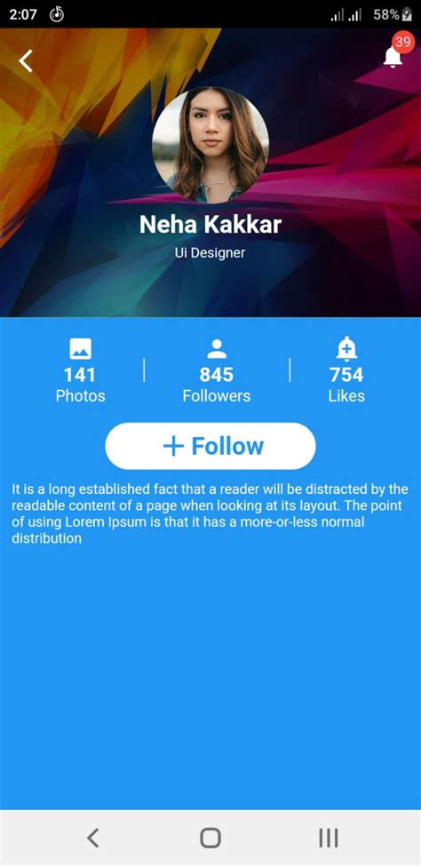 Profile UI Behance