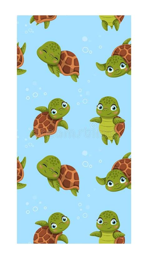Turtle Seamless Pattern Stock Vector Illustration Of Blue 266525475