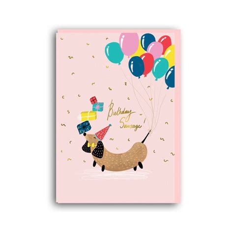 Sausage Dog Birthday Card Dachshund Birthday Card Etsy