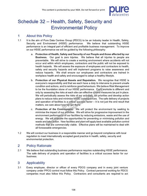 Hsse Policy Pdf Risk Employment