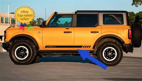 Ford Bronco Rocker Panel Graphic Decal MATTE BLACK Etsy