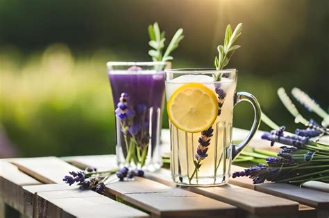 Premium Photo Glasses Of Water With A Lemon On A Table