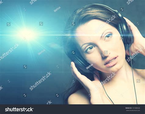 Sexy Woman Headphones Listening Music Stock Photo Shutterstock