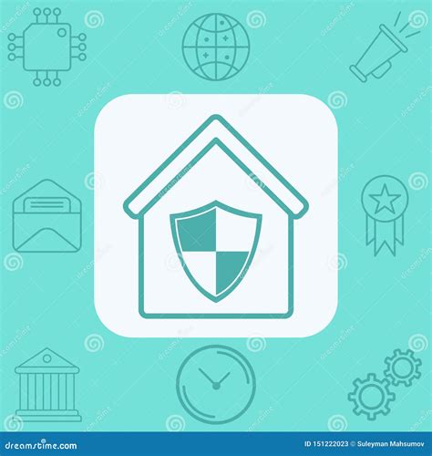 Protect Home Vector Icon Sign Symbol Illustration Stock Illustration