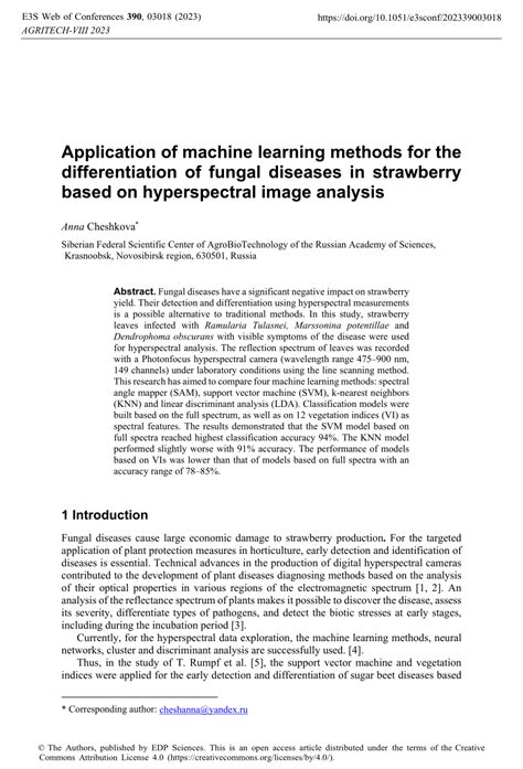 Pdf Application Of Machine Learning Methods For The Differentiation