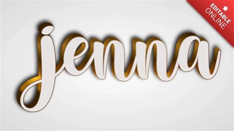 Jenna | White Gold | Text Effect Generator