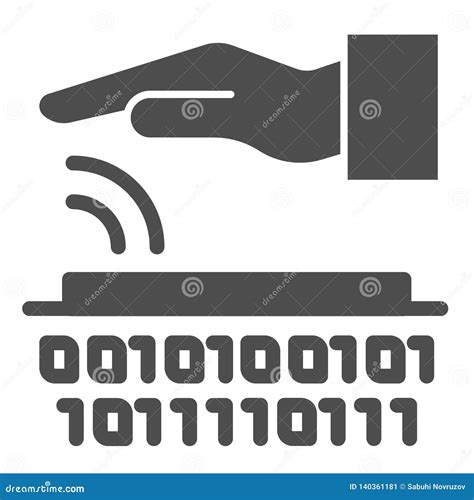 Palm Recognition Solid Icon Verification Palmprint System Vector