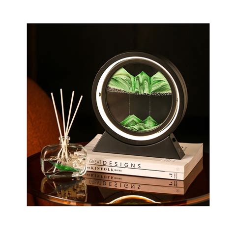Handmade Moving Sand Art Table Lamp Natural Landscape Flowing Etsy